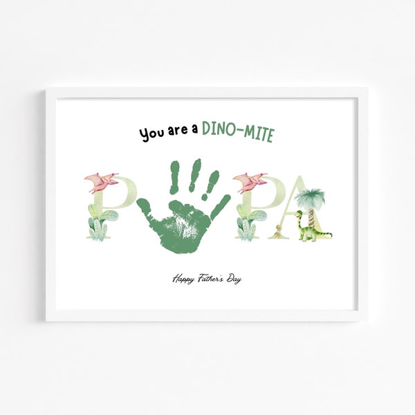 Fathers Day Handprint Printable Dinosaur - Etsy