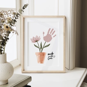Mothers Day Flower Handprint Art Bundle, Printable | Mom Craft Gift ...