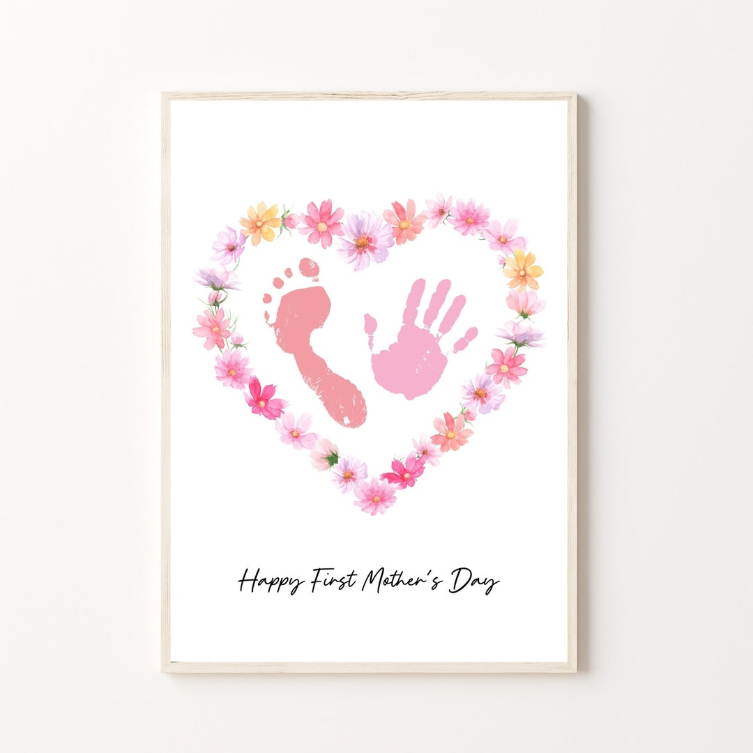 First Mother's Day Handprint Craft Art, Printable | 1st Mothers Day ...