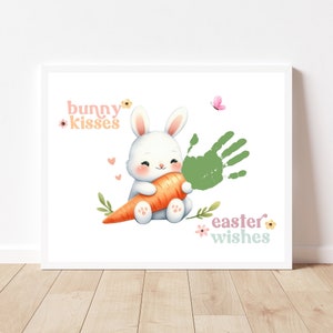 Easter Bunny Handprint Art Craft, Printable | Kids Baby Toddler or ...