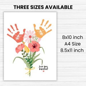 Flower Handprint Craft Art, Printable | for Mom or Grandma Handprint ...