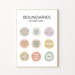 Boundaries Print, Mental Health Poster, Self Care Art, Therapy Office ...