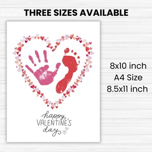 Valentines Handprint Footprint Art Craft for Baby, Valentines Day ...