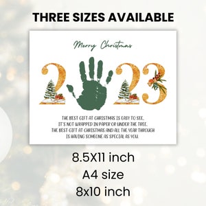 Christmas Handprint Art Craft, Printable, Holiday DIY Card Gift for ...