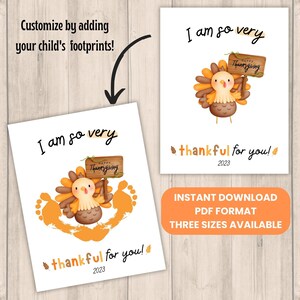 Thanksgiving Footprint Craft, Printable Thanksgiving Handprint Art ...