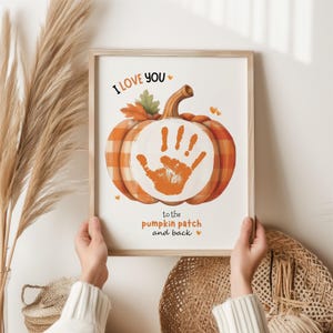 Pumpkin Handprint Art, Printable | Fall or Thanksgiving Handprint Craft ...