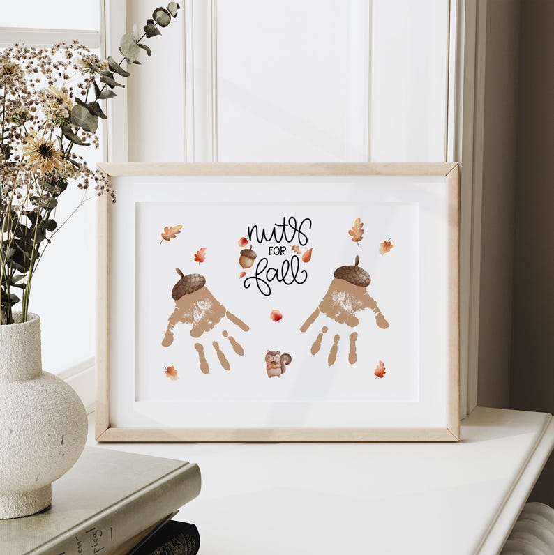 Fall Handprint Craft, Printable | Acorn Handprint Art, Autumn, Kids ...