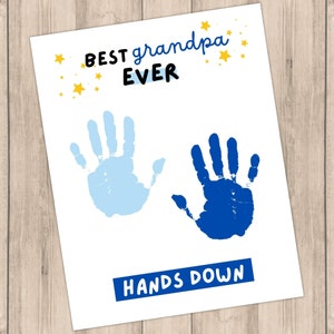 Grandpa Papa Handprint Art Craft, PRINTABLE | Father's Day, Birthday ...