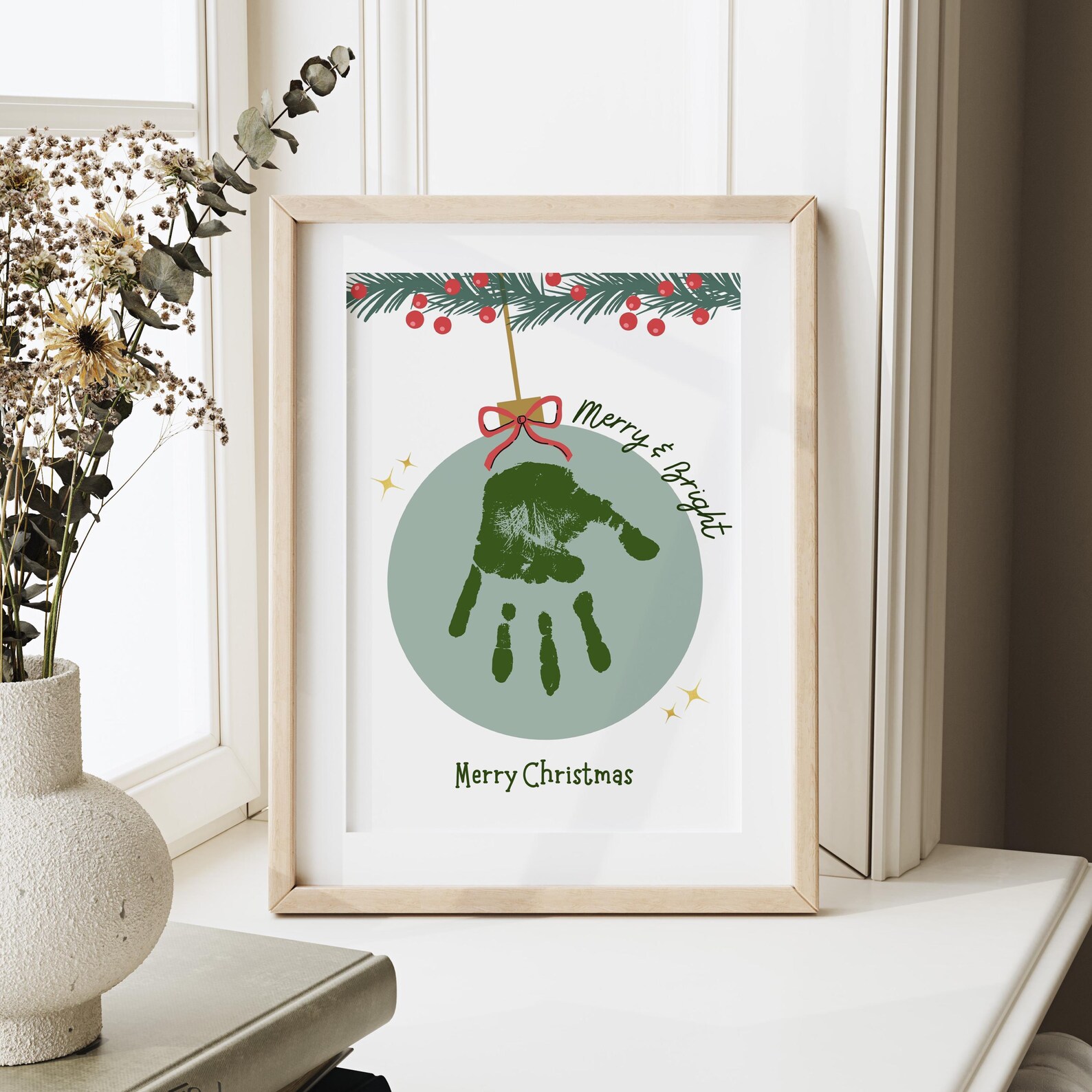 Christmas Ornament Handprint Art, Printable | Xmas Gift for Parents ...