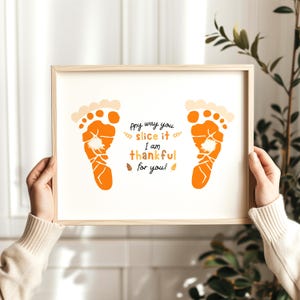 Thanksgiving Handprint Art, Pumpkin Pie, Printable | Footprint Craft ...