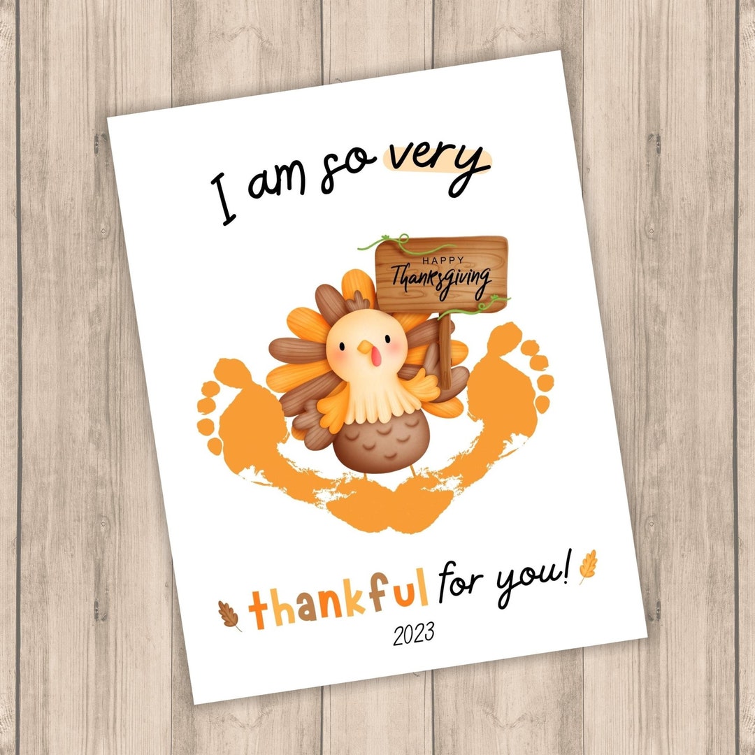 Thanksgiving Footprint Craft, Printable Thanksgiving Handprint Art ...