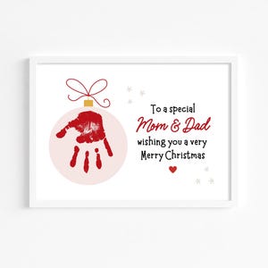 Christmas Ornament Handprint Art, Printable | DIY Xmas Gift for Parents ...