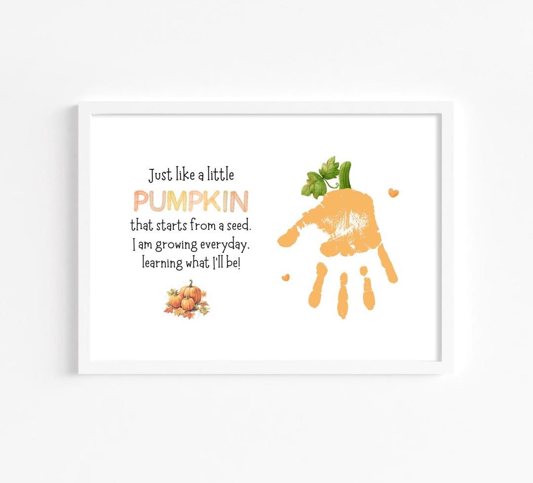 Printable Pumpkin Handprint Art | Fall Poem Craft for Kids | Preschool ...
