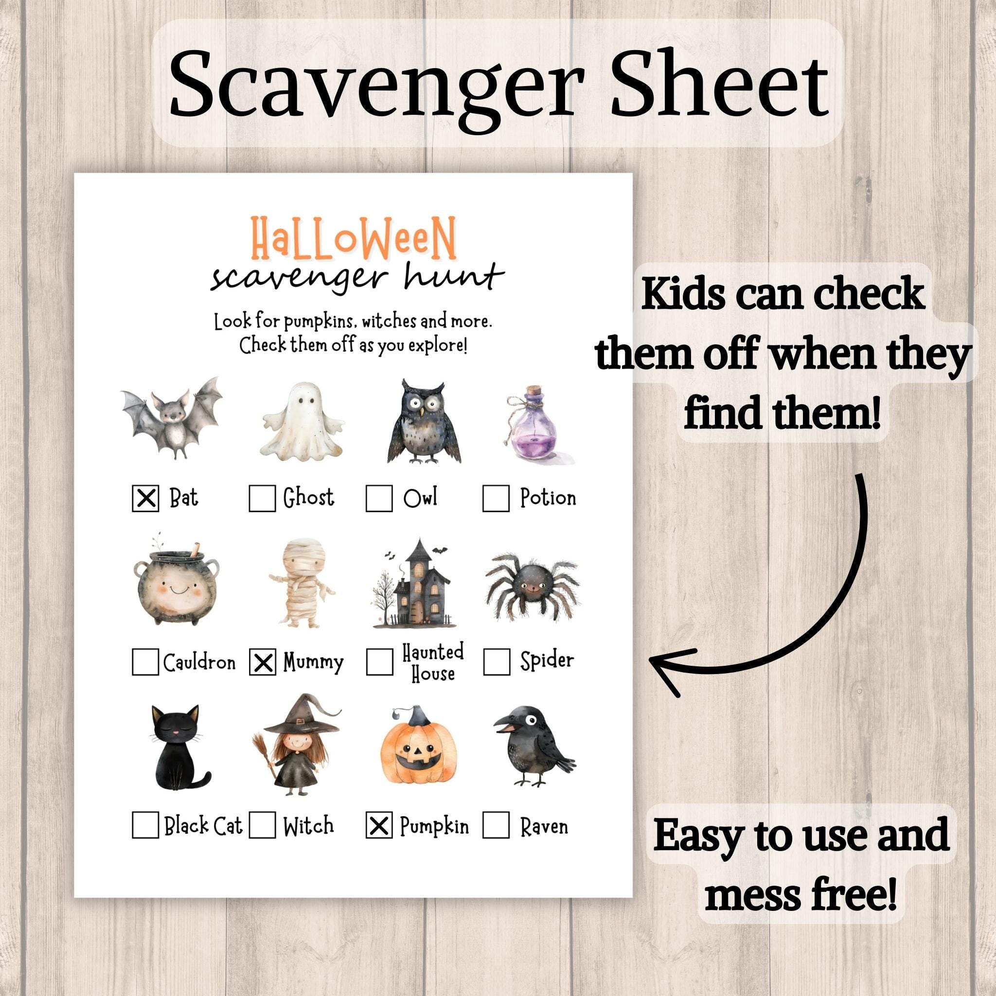 Printable Halloween Scavenger Hunt for Kids | Fun Halloween Party Game ...