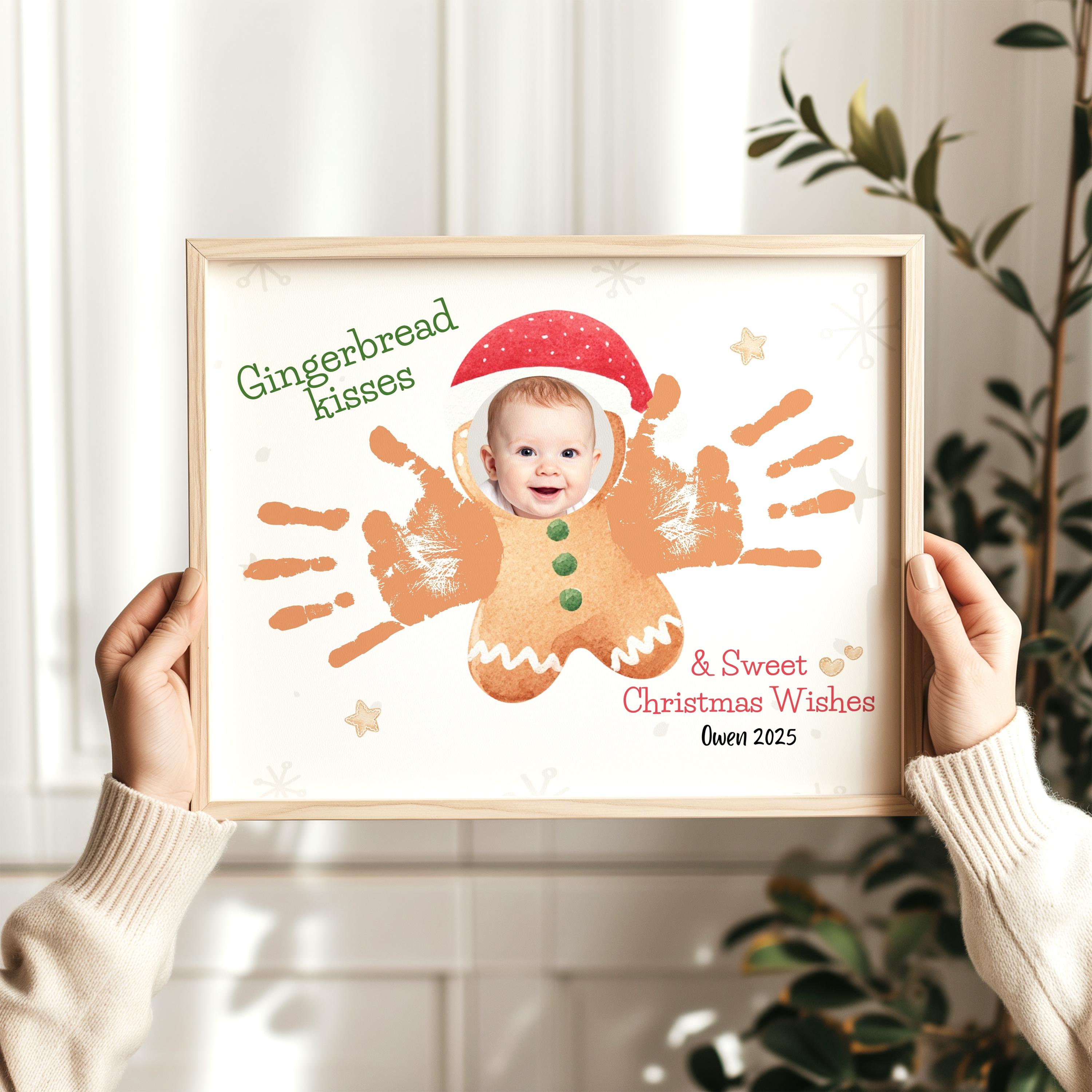 Christmas Handprint Craft Template | Gingerbread Handprint Art With ...