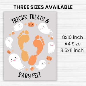 Baby's First 1st Halloween Footprint Art Craft, PRINTABLE | Cute ...