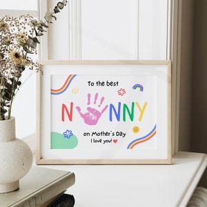 Mother's Day Nanny Handprint Art Craft, Printable | Gift for Nanny From ...