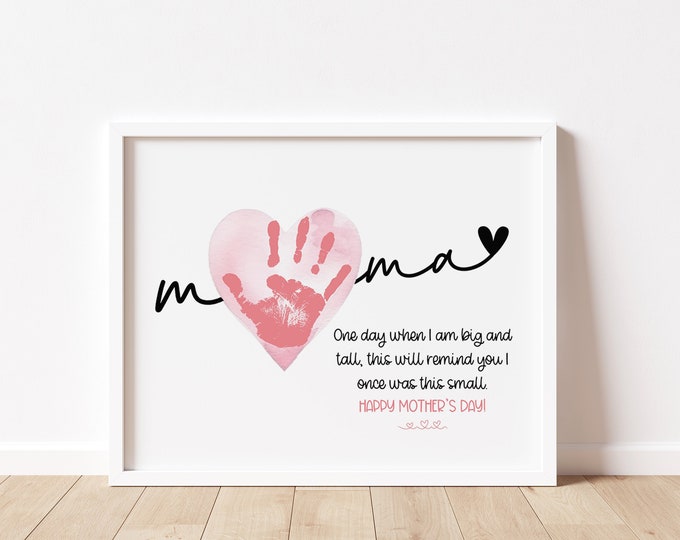 Flower Handprint Art Gift Mothers Day Gift Gigi Handprint Art DIY Hand ...