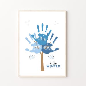 Printable Winter Tree Handprint Art | Winter Handprint Craft ...