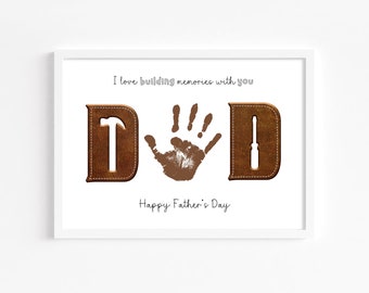 Father's Day Handprint Art Craft, PRINTABLE Fathers Day Gift for Dad ...