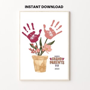 Grandparents Day Handprint Art Craft Printable Gift for - Etsy