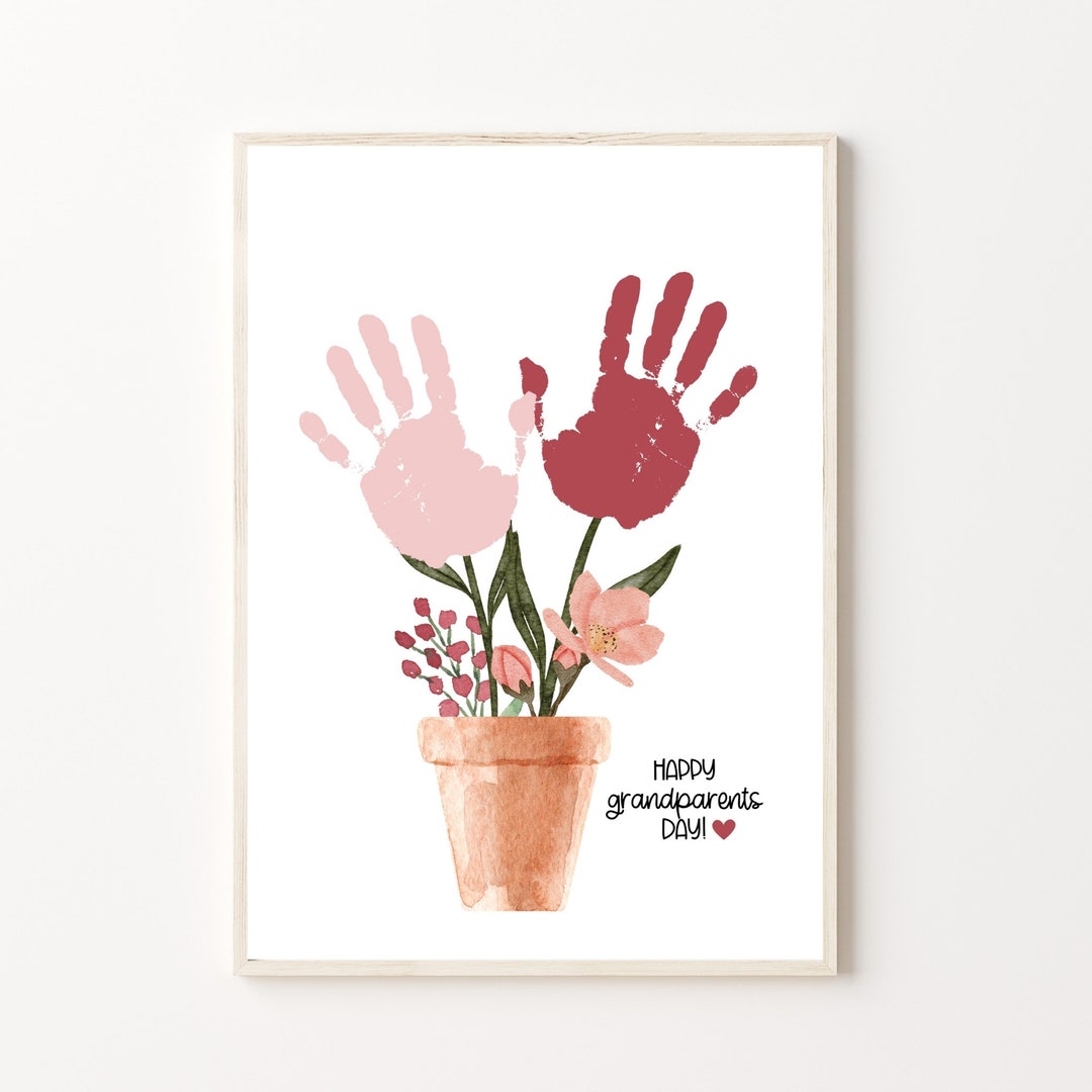 Grandparents Day Handprint Art Craft, Printable | Gift for Grandma or ...