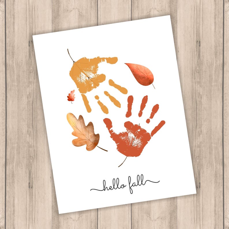 Fall Handprint Craft, Printable | Leaves Handprint Art, Autumn, Kids ...