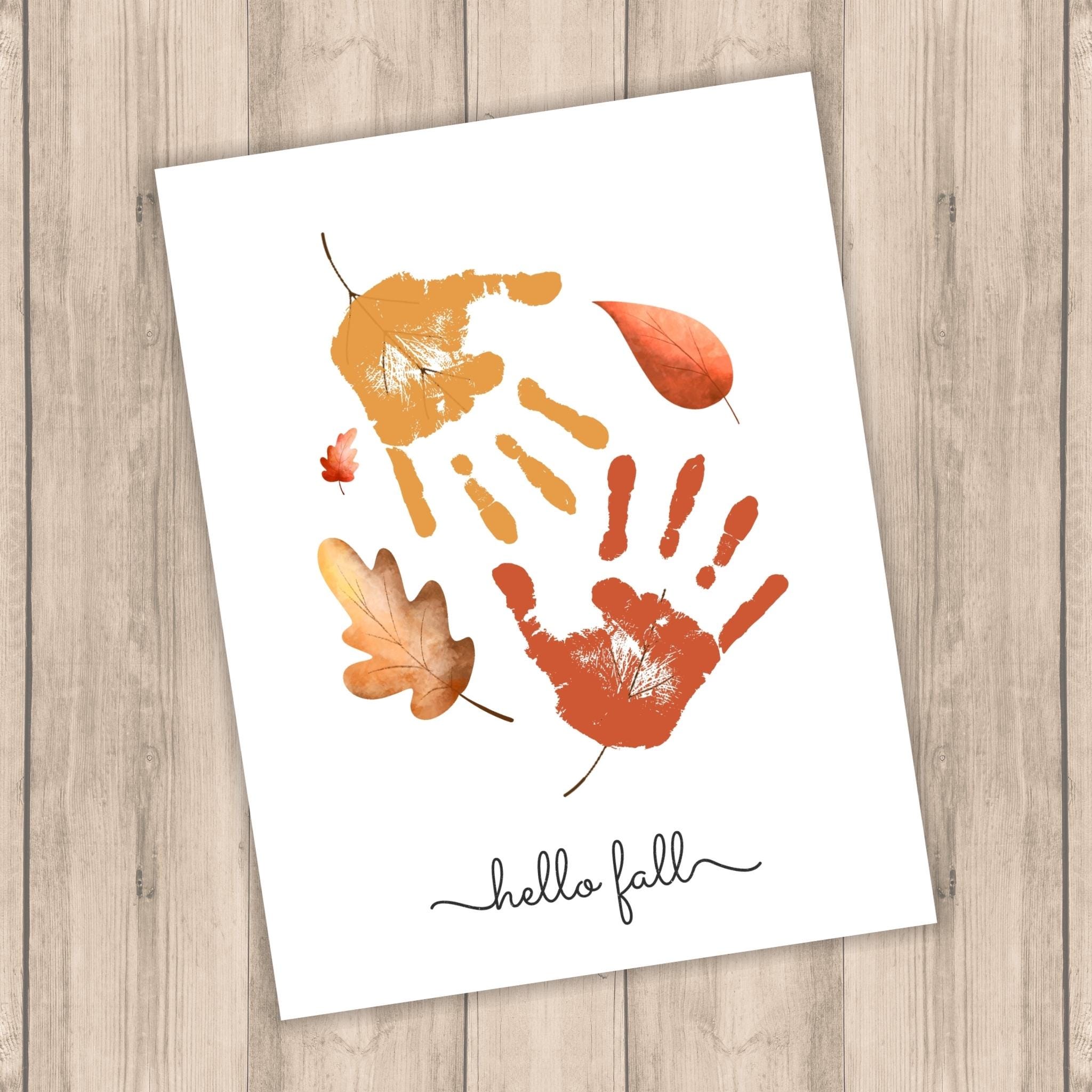 Fall Handprint Craft, Printable | Leaves Handprint Art, Autumn, Kids ...