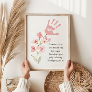 Flower Handprint Craft Art, Printable | Mothers Day Activity for Mom or ...
