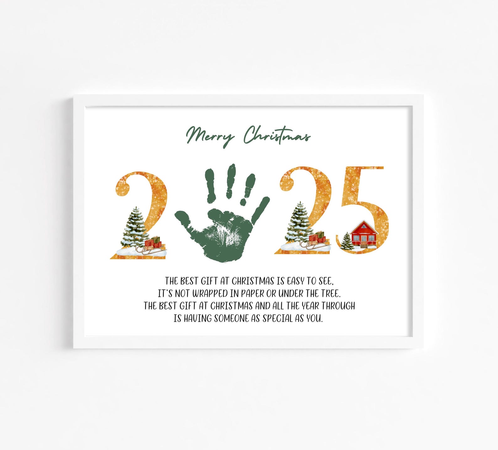 Christmas Handprint Art Craft, Printable, Holiday DIY Card Gift for ...