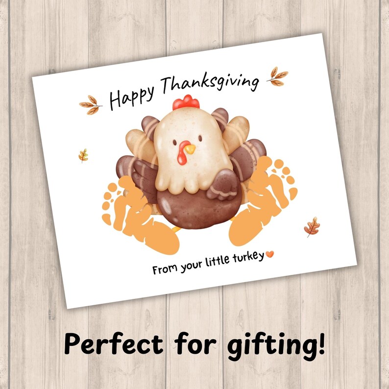 Turkey Footprint Craft, Thanksgiving Handprint Art, Printable | for ...