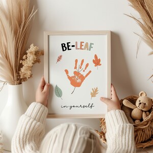 Fall Handprint Art, Printable | Leaves Handprint Craft, Autumn Crafts ...