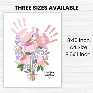 Mothers Day Flower Handprint Art Bundle, Printable | Mom Craft Gift for ...