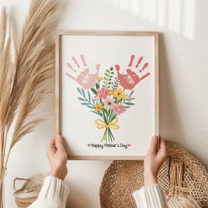 Mother's Day Flower Handprint Art, Printable | Gift for Mom or ...