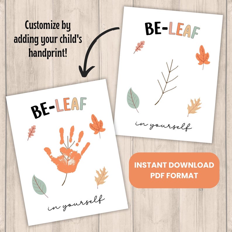Fall Handprint Art, Printable | Leaves Handprint Craft, Autumn Crafts ...