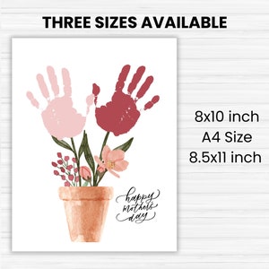 Mothers Day Flower Handprint Art Bundle, Printable | Mom Craft Gift ...