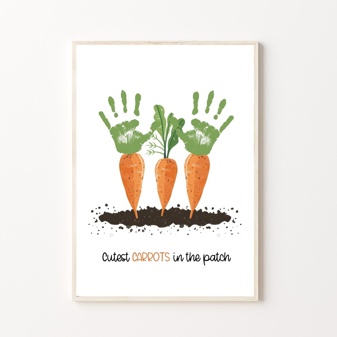 Easter Carrot Handprint Art Craft, Printable | Preschool or Daycare ...