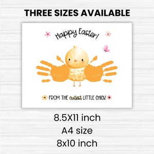 Easter Chick Handprint Art Craft, Printable | Kids Baby Toddler or ...