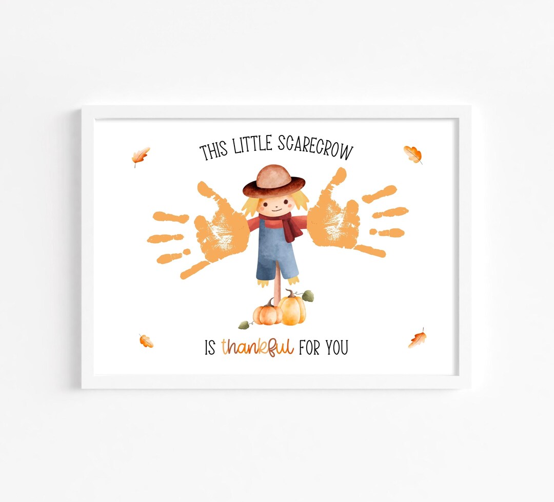Thanksgiving Scarecrow Handprint Art, Printable | Gift for Parents ...