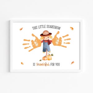 Thanksgiving Scarecrow Handprint Art, Printable | Gift for Parents ...