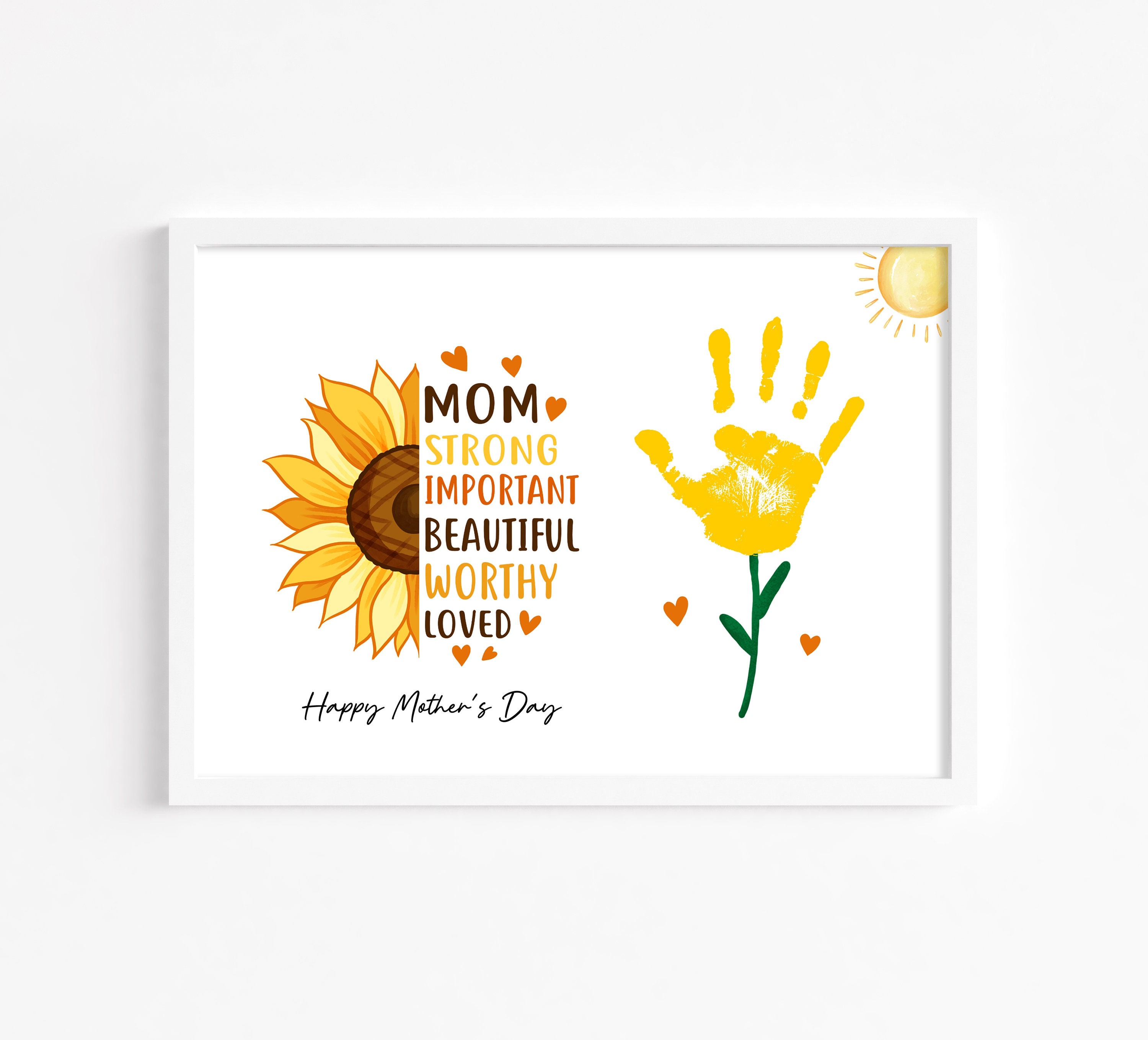 Mother's Day Flower Handprint Craft Art, Printable | Mothers Day, Gift ...