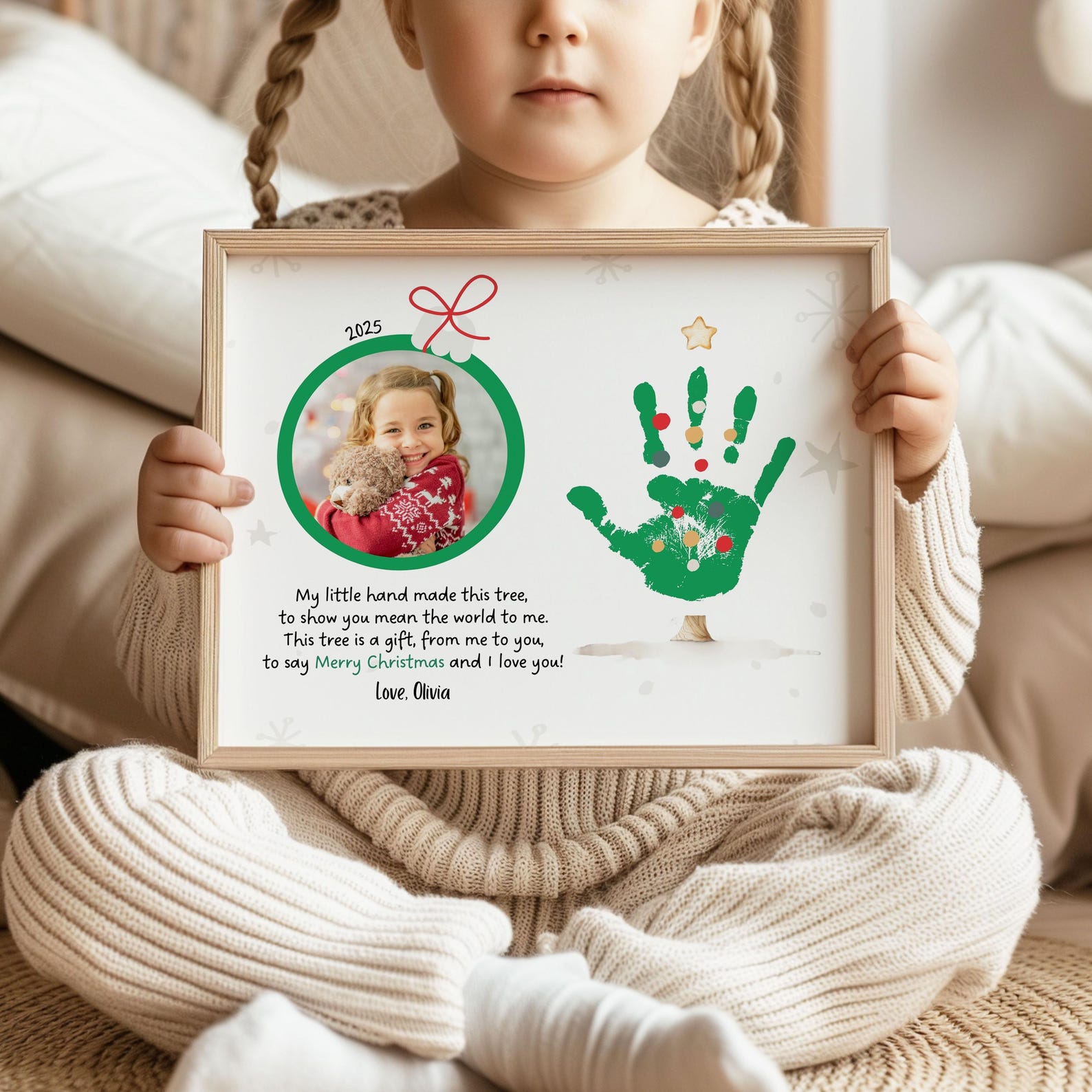 Christmas Handprint Craft Poem Template | Kids Handprint Art With Photo ...