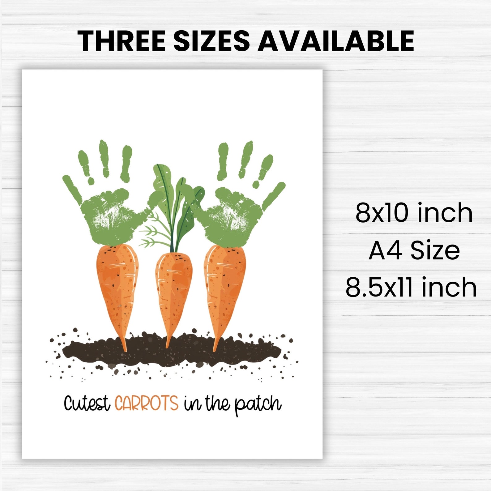 Easter Carrot Handprint Art Craft, Printable | Preschool or Daycare ...