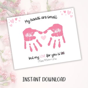 Mother's Day Handprint Art, Printable | Craft for Mom From Baby ...