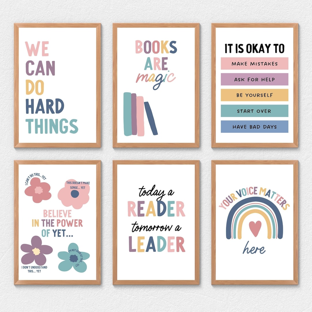 Boho Classroom Decor Bundle, Printable Wall Art, 8.5"x11" | English ...