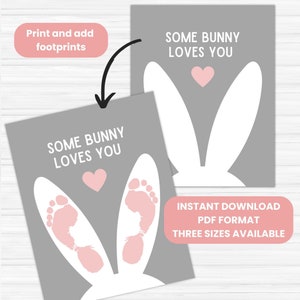 Some Bunny Loves You, Easter Bunny Footprint Handprint Art, Easter ...