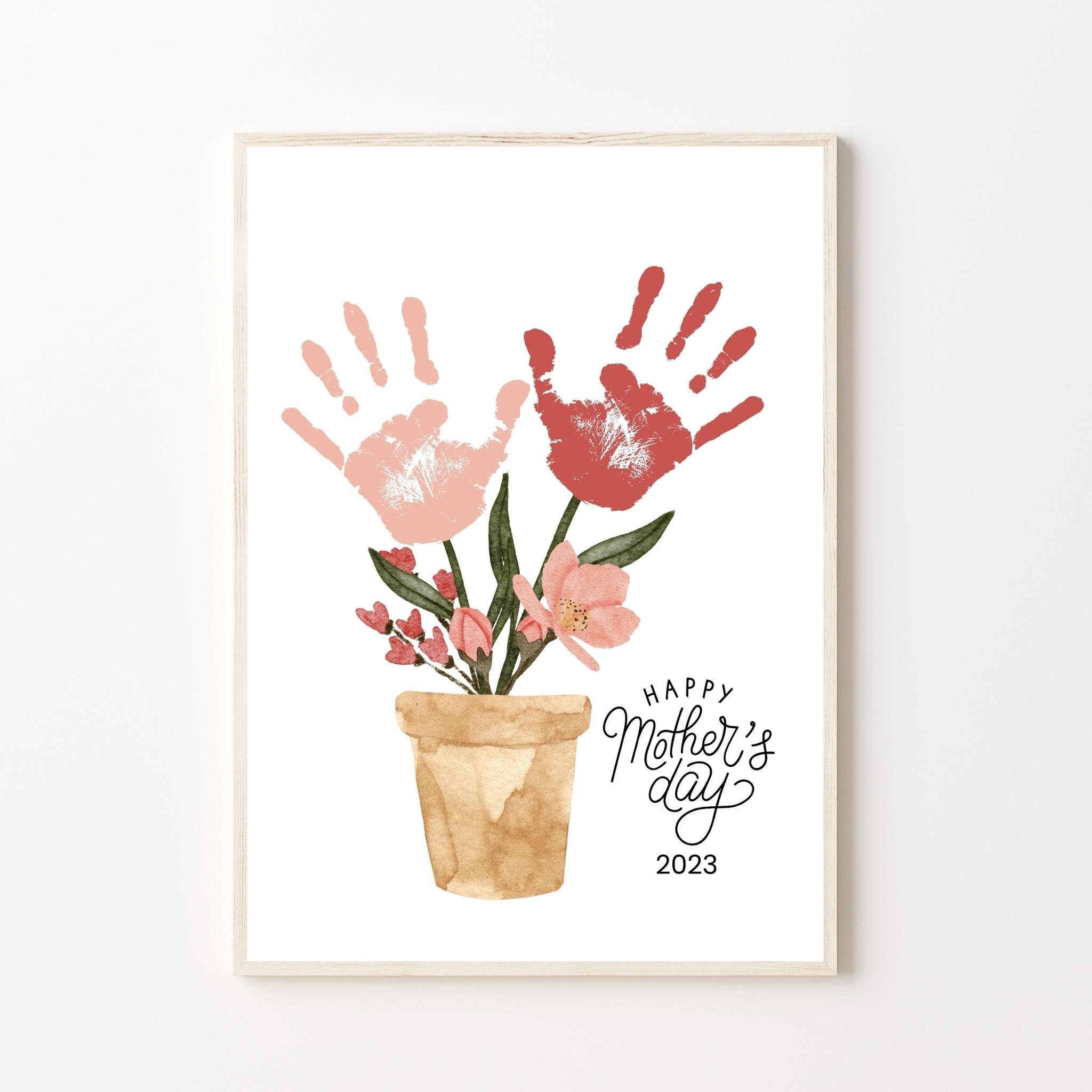 Mothers Day Flower Handprint Art Bundle Printable Mom Craft - Etsy Canada