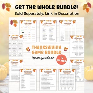 Thanksgiving Trivia Game, Printable | Family Thanksgiving Game for Kids ...
