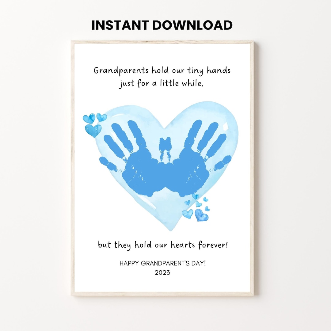 Grandparents Day Handprint Art Craft Printable Gift for - Etsy