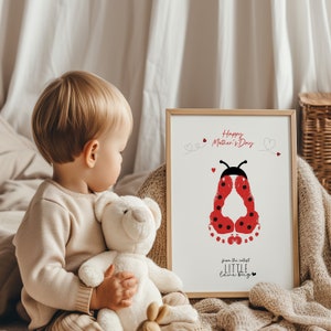 Mothers Day Love Bug Footprint Art Craft for Baby, Printable| Handprint ...